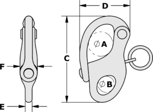 RSL Plunger Pin Snap Shackle for Dingy Racing | Tylaska